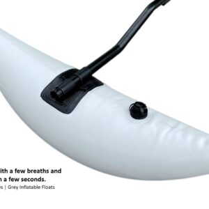 Pactrade Marine Boat Kayak Canoe Outrigger Stabilizer System PVC Inflatable Float Buoy Buoyant Fishing Grey Gray Tube Sidekick Arm Kit Breath Kayaking Rod Adjustable Accessories Repair Patches Outdoor