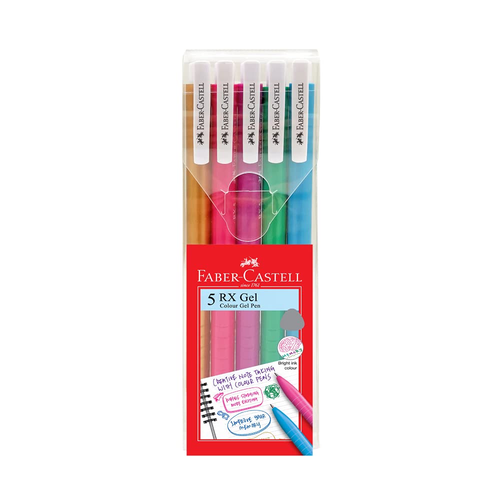 Faber-Castell RX Gel Color Pen (0.7mm, Wallet of 5 pcs)