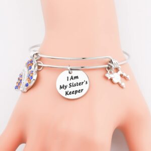 CENWA Sorority Gift I Am My Sister's Keeper Bracelet Sorority Gift For Soror Sister (Sister's Keeper br)