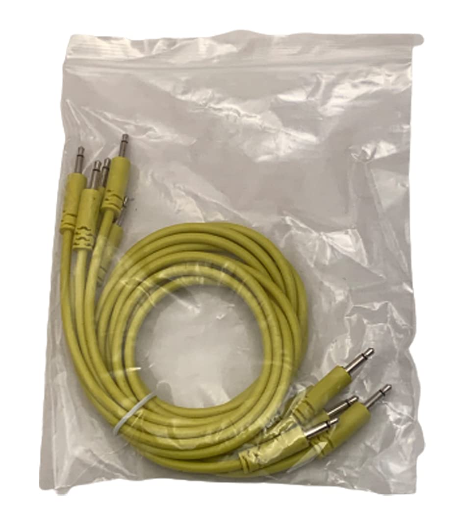 Starving Students Music Supplies Luigis Modular Supply Spaghetti Eurorack Patch Cables - Package of 5 Yellow Cables, 24 (60 cm)