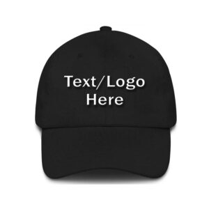 ampton tailored custom logo embroidered dad hat design your own structured baseball cap style black, 0-8