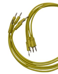 starving students music supplies luigis modular supply spaghetti eurorack patch cables - package of 5 yellow cables, 24 (60 cm)