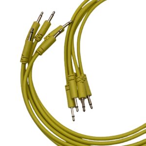 Starving Students Music Supplies Luigis Modular Supply Spaghetti Eurorack Patch Cables - Package of 5 Yellow Cables, 24 (60 cm)