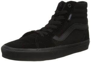 vans men's hi-top trainers sneaker, suede canvas black black, 12