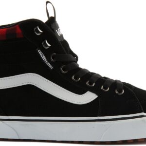 Vans Men's Hi-Top Trainers Sneaker, Suede Black Red Plaid, 10.5