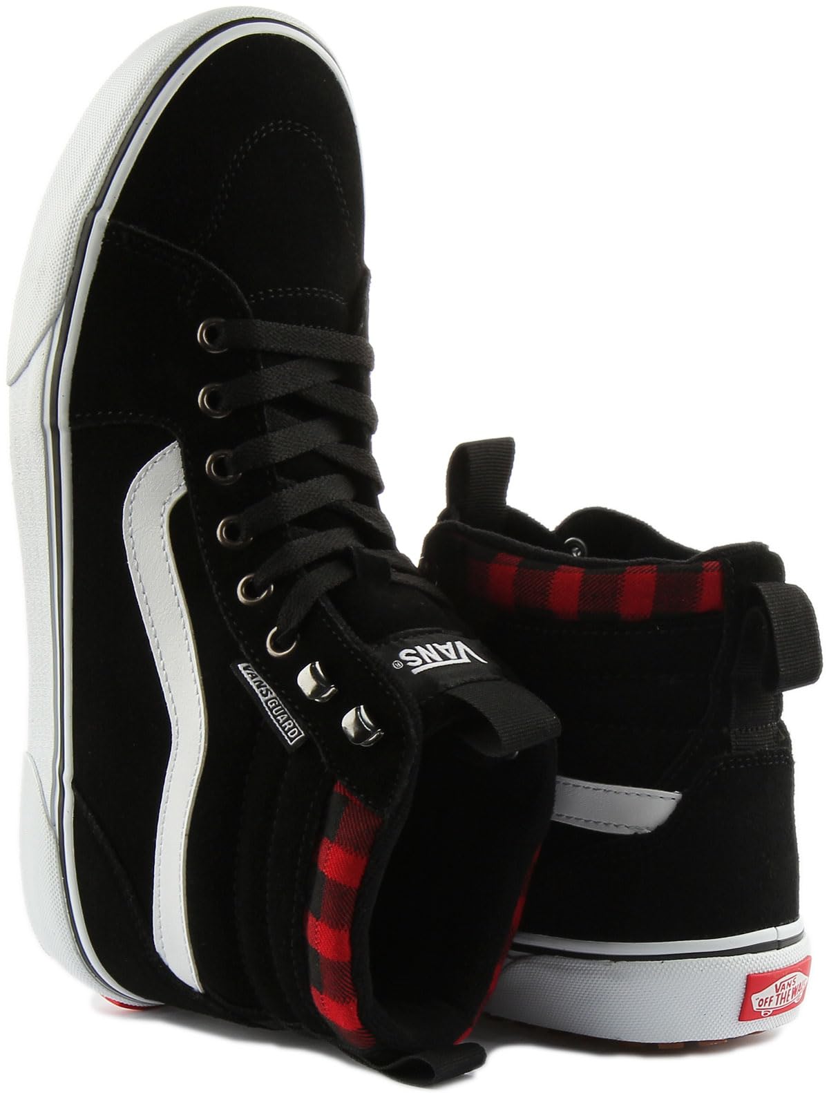 Vans Men's Hi-Top Trainers Sneaker, Suede Black Red Plaid, 10.5