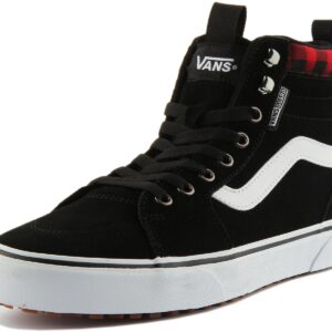 Vans Men's Hi-Top Trainers Sneaker, Suede Black Red Plaid, 10.5