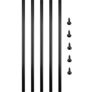 vevor deck balusters, 26"x0.75" metal deck spindles, 101 pack staircase baluster with screws, aluminum alloy deck railing for wood and composite deck, circle baluster for outdoor stair deck porch