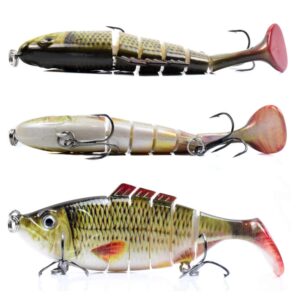 New Fishing Lures for Bass Salmon Trout, Multi Jointed Swimbait Slow Sinking Bionic Swimming Lures Bass Freshwater&Saltwater Lifelike Bass Lures Fishing Tackle,Fishing Gifts for Men (Color B+C+D+E)