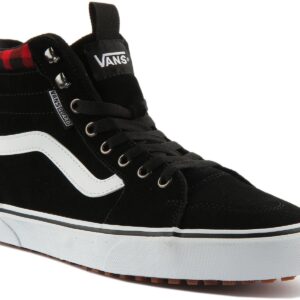 Vans Men's Hi-Top Trainers Sneaker, Suede Black Red Plaid, 10.5