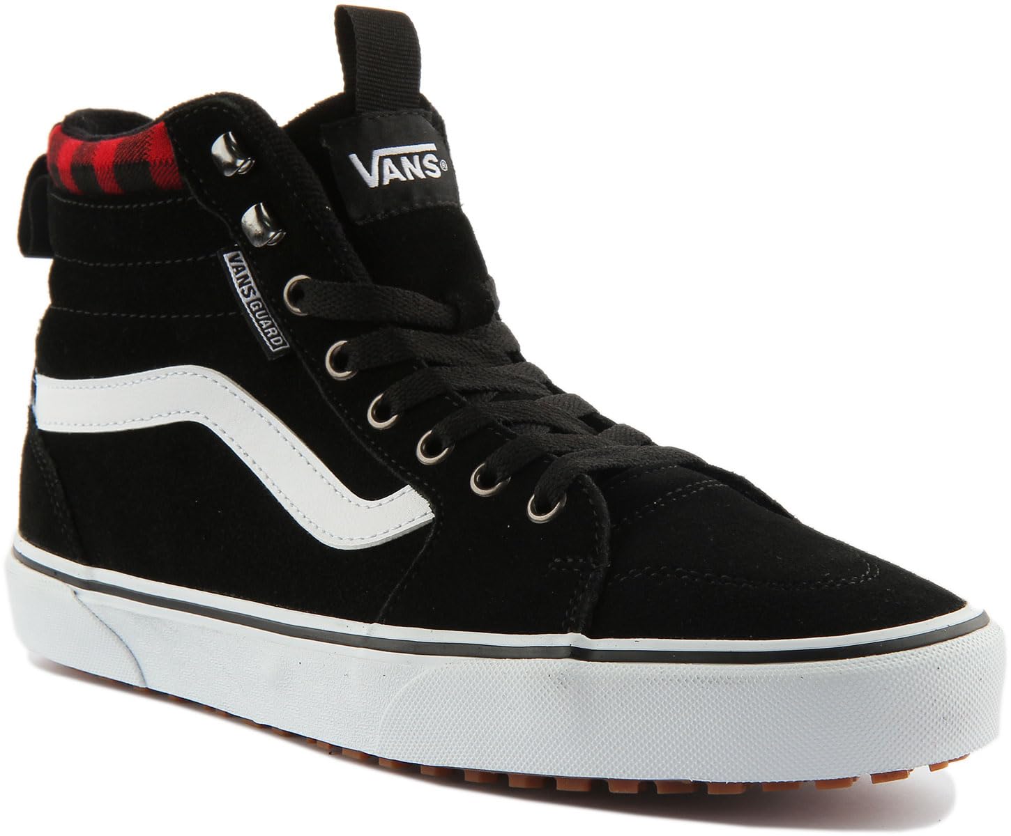 Vans Men's Hi-Top Trainers Sneaker, Suede Black Red Plaid, 10.5