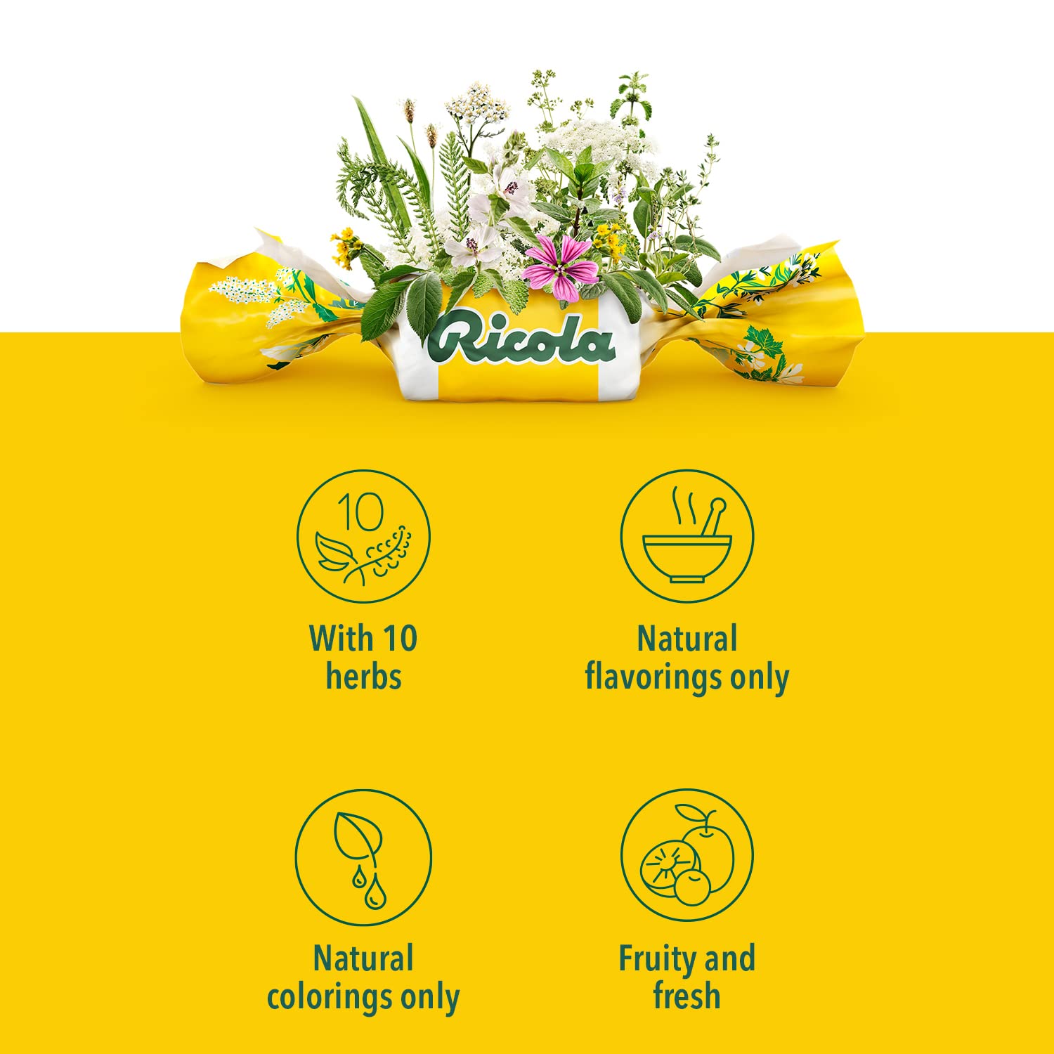 Ricola Berry Medley Bag | Cough Suppressant Throat Drops | Naturally Soothing Long-Lasting Relief - 19 Count (Pack of 1)