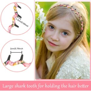 6 Colors Zigzag Shark Tooth Hair Comb Headbands Wrapped Cloth Hard Hairbands Wave Shape Plastic Hair Band Hair Accessory for Women Girls (Chic Pattern)