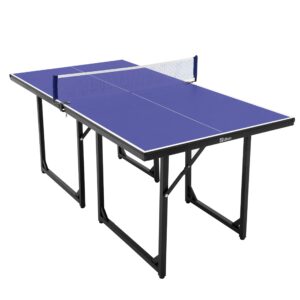 ubon foldable large size ping pong table- 72" x 30" portable table tennis table for indoor outdoor games navy