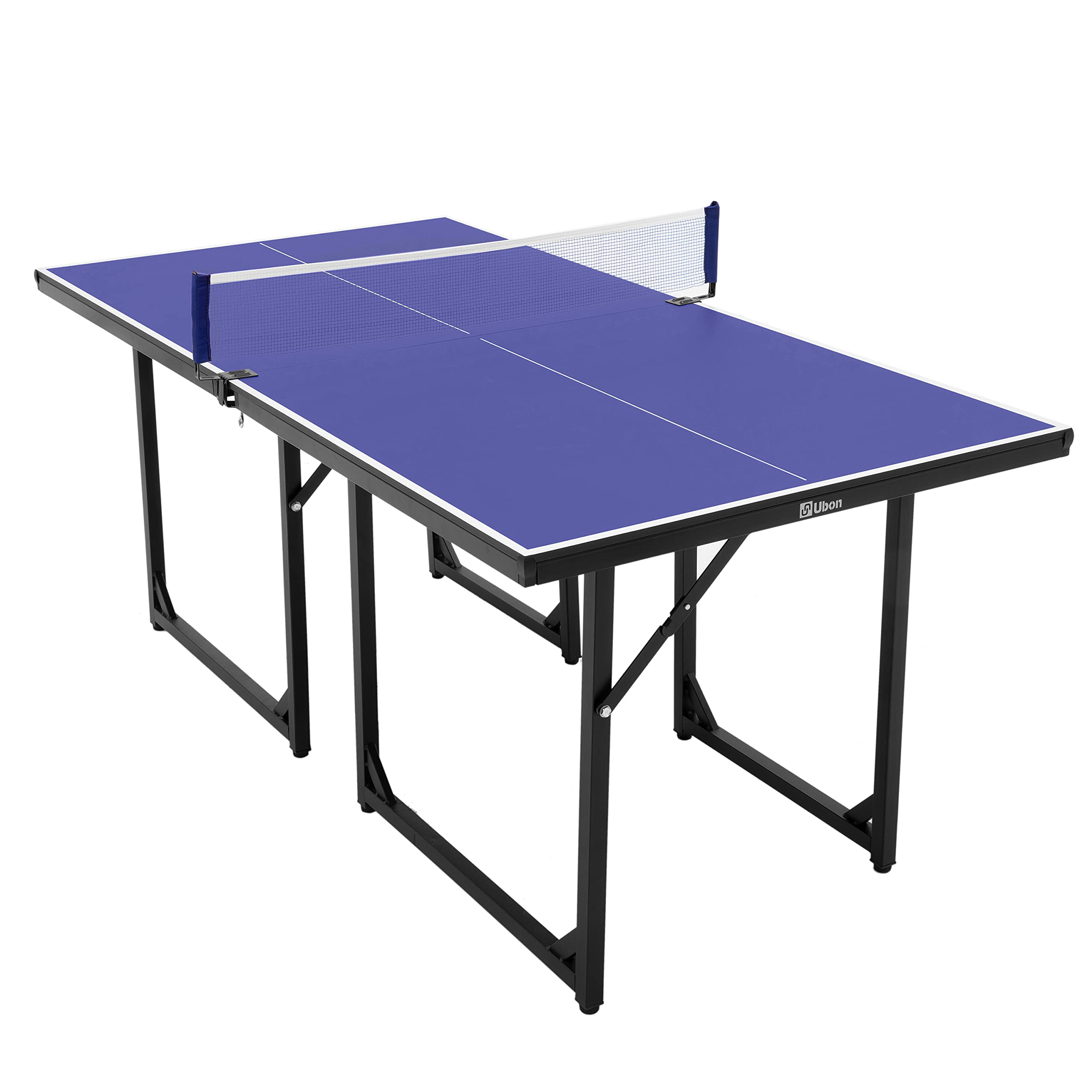 Ubon Foldable Large Size Ping Pong Table- 72" x 30" Portable Table Tennis Table for Indoor Outdoor Games Navy