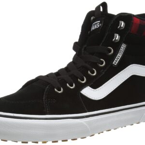 Vans Men's Hi-Top Trainers Sneaker, Suede Black Red Plaid, 10.5