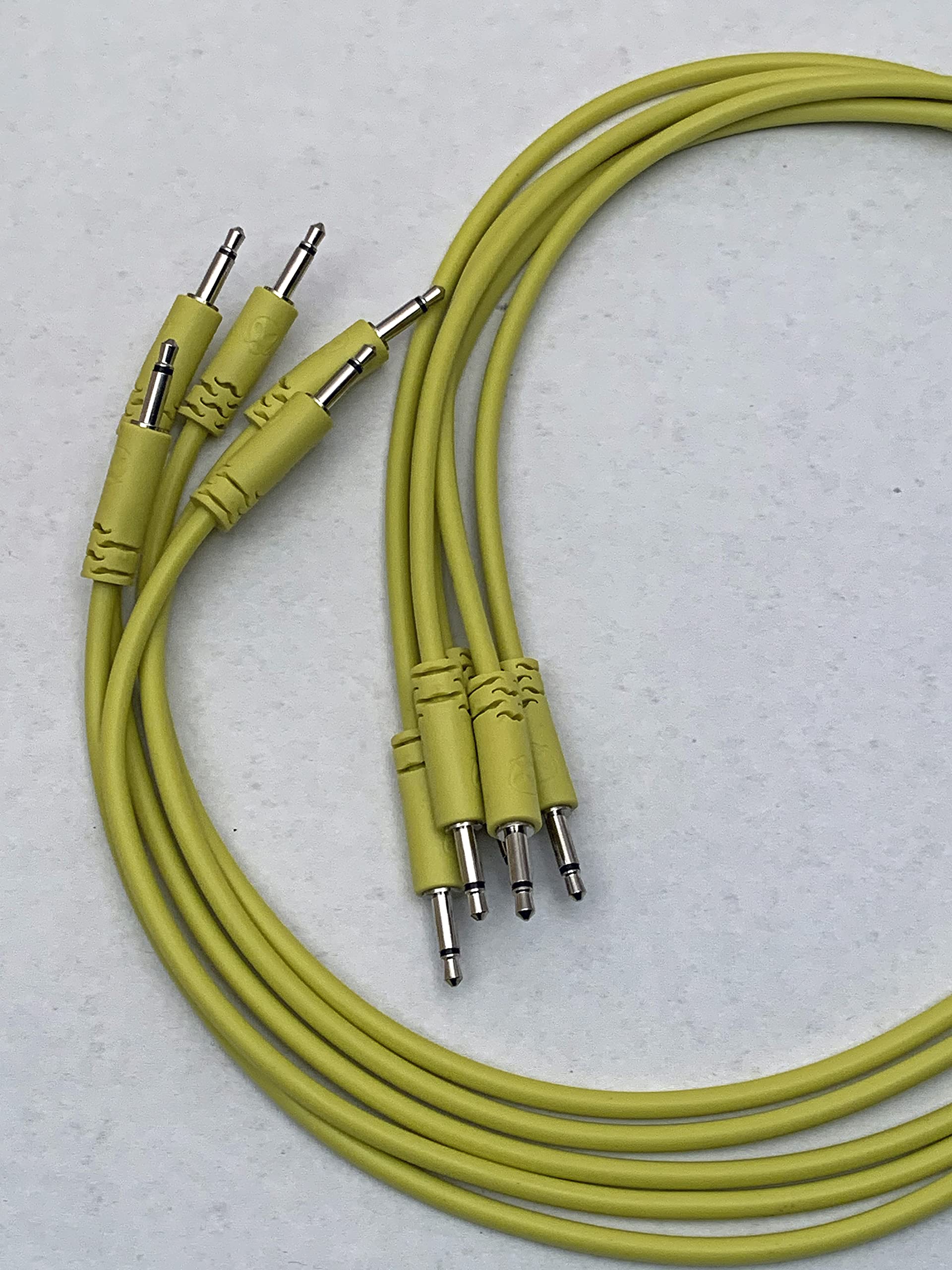 Starving Students Music Supplies Luigis Modular Supply Spaghetti Eurorack Patch Cables - Package of 5 Yellow Cables, 24 (60 cm)