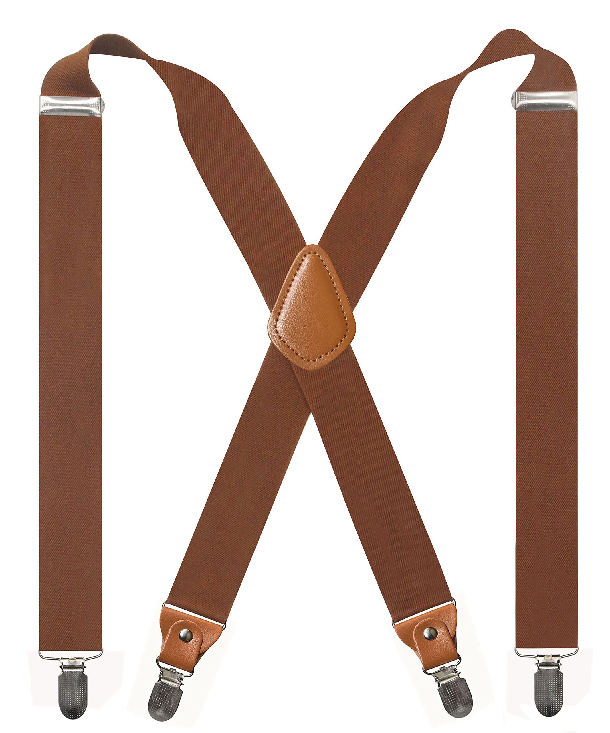 Cedrainy Adjustable Elastic Suspenders for Men's and Women's with X Back Suspenders for Casual & Formal(Coffe)