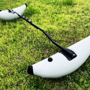 Pactrade Marine Boat Kayak Canoe Outrigger Stabilizer System PVC Inflatable Float Buoy Buoyant Fishing Grey Gray Tube Sidekick Arm Kit Breath Kayaking Rod Adjustable Accessories Repair Patches Outdoor