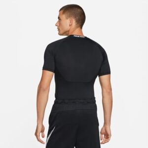 Nike Pro Dri-FIT Men's Tight Fit Short-Sleeve Top (as1, Alpha, l, Regular, Regular, Black/White)