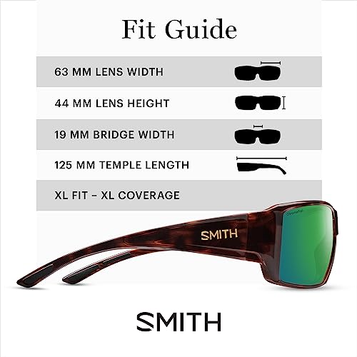 SMITH Guide’s Choice XL Sunglasses – Extra Large Performance Sports Active Sunglasses for Biking, Running, Fishing & More – For Men & Women – Tortoise + Green ChromaPop Glass Polarized Mirror Lenses