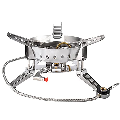 Bulin AirOka B17 6800W Super Windproof Outdoor Camping Stoves Portable Camping Stove Burner Strong Firepower with Piezo Ignition Folding Lightweight Backpacking Stove for Outdoor Hiking Cooking BBQ