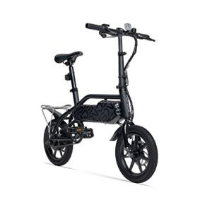 jetson j5 electric bike, top speed of 15 mph, maximum range of 15 miles with twist throttle or 30 miles with pedal assist, 350-watt motor, ages 12+, black, jj5-blk