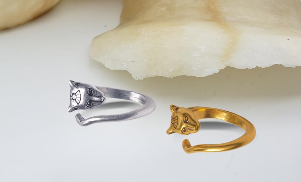 MUSEUM REPRODUCTIONS Egyptian Bastet Cat Ring - Adjustable