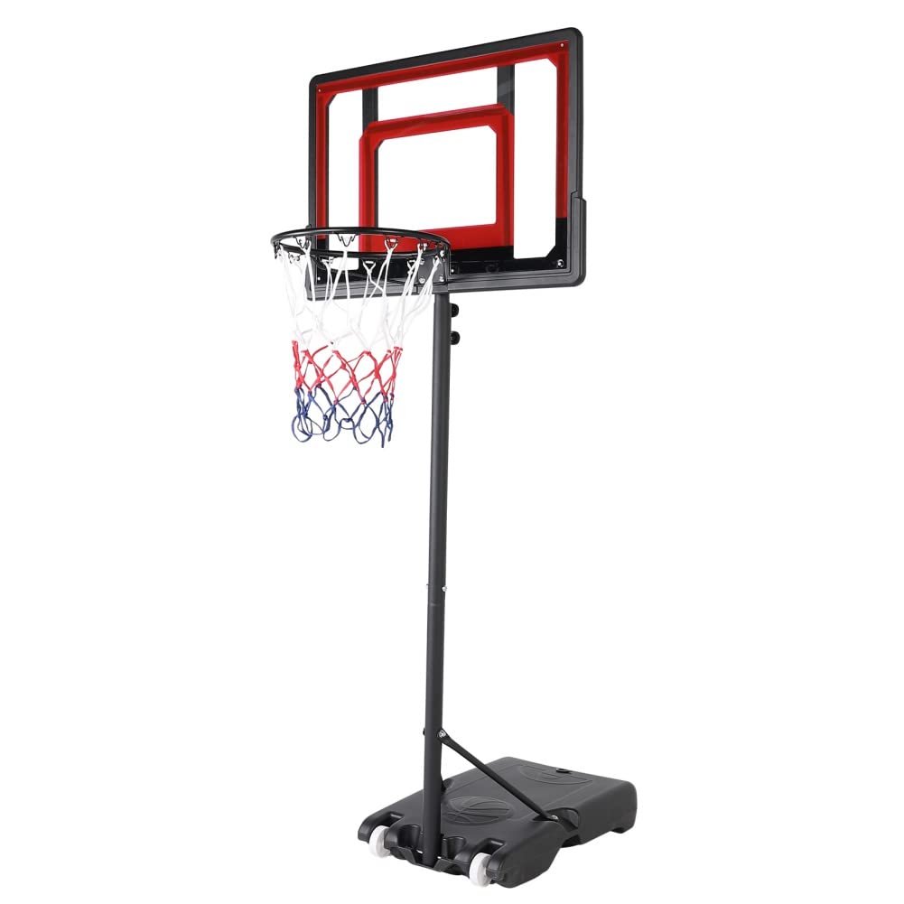 Ochine Portable Basketball System Backboard Adjustable Height 5.4FT-6.8FT, Basketball Equipment with 33 Inch Backboard and Wheels Youth Kids Outdoor Indoor Basketball Goal Game (Ship from USA)