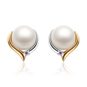 jewlldeen pearl earrings for women, 925 sterling silver studs jewelry, for women, wife,mom, her