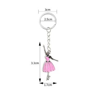 Chris.W 12pcs Ballerina Dancer Keychains, Ballet Dander Key Chain, Dancing Girl Car Bag Chain for Girls and Women Party Favors