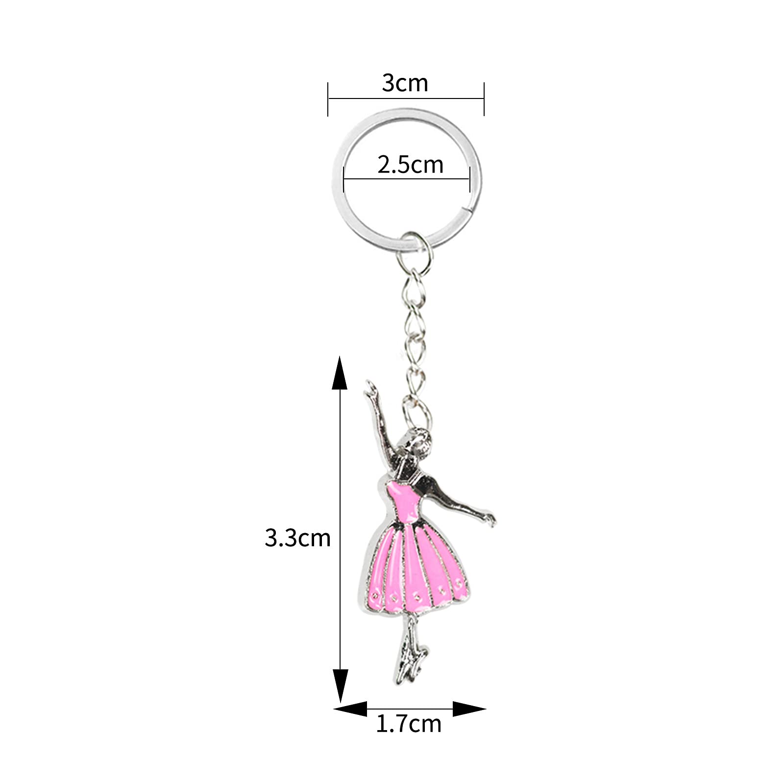 Chris.W 12pcs Ballerina Dancer Keychains, Ballet Dander Key Chain, Dancing Girl Car Bag Chain for Girls and Women Party Favors