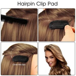 12 Pieces Hair Base Sponge Invisible Clip Comb Volume Tool False Pads Hair Styling Inserts and Extensions Accessories (Black)