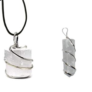 Arts Of India Raw Selenite Crystal Pendant Necklace Pack of 2