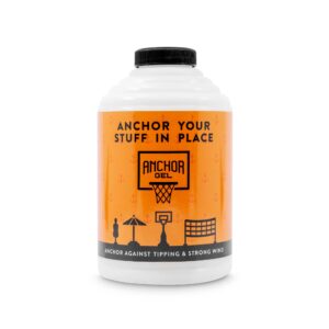 anchorgel polymer, replacement for sand and sand bags to keep portable basketball hoops, patio umbrellas & other equipment with a base from falling over, more effective than water alone - (16 ounces)