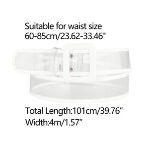 Allegra K Womens Clear Waist Belt Plus Size Skinny Belts for Jeans Dresses 60-85cm/23.62-33.46" White