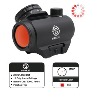 SHOTAC Red Dot Sight ST007,2 MOA dot size, Submersible to 16 feet (5 Meters) IPX8 Waterproof & Shockproof Over 15,000 Rounds of .223