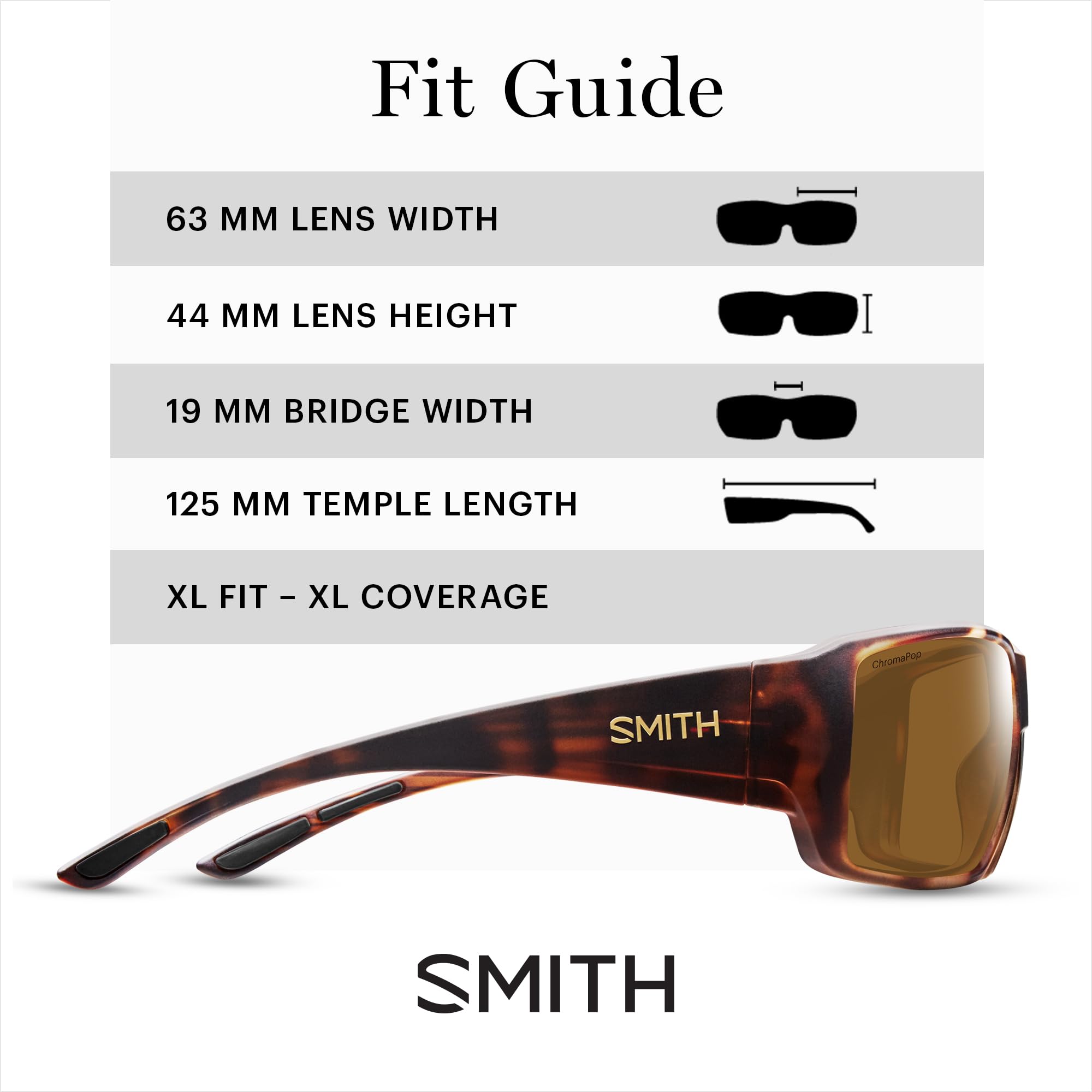 SMITH Guide’s Choice XL Sunglasses – Extra Large Performance Sports Active Sunglasses for Biking, Fishing & More – For Men & Women – Matte Havana + Brown ChromaPop Polarized Lenses