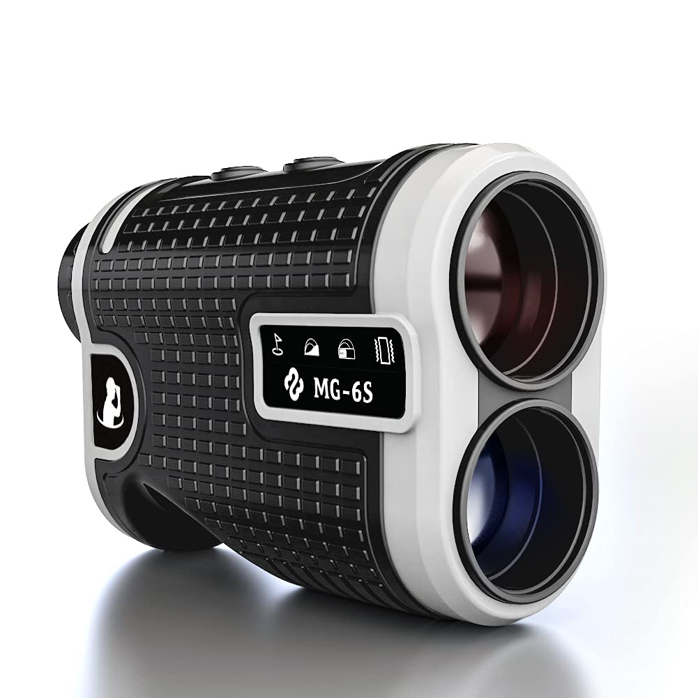 Laser Rangefinder with Slope Switch - 650 Yards Range, Slope Measurement, Ambient Display, Flag Lock with Pulse Vibration, 7X Magnification (MG-6S)