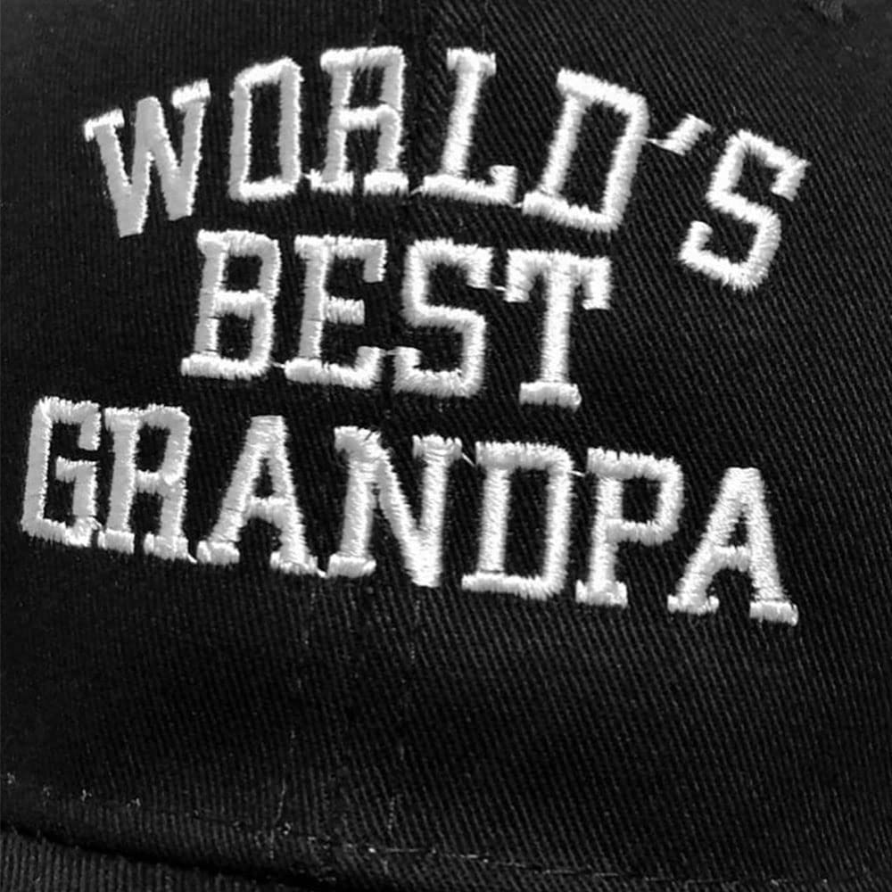 World's Best Grandpa Baseball Hat Embroidered Low Profile Soft Cotton Baseball Cap (Black)