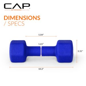 CAP Barbell Neoprene Dumbbell Weights, 12 lb Pair, Admiral Blue