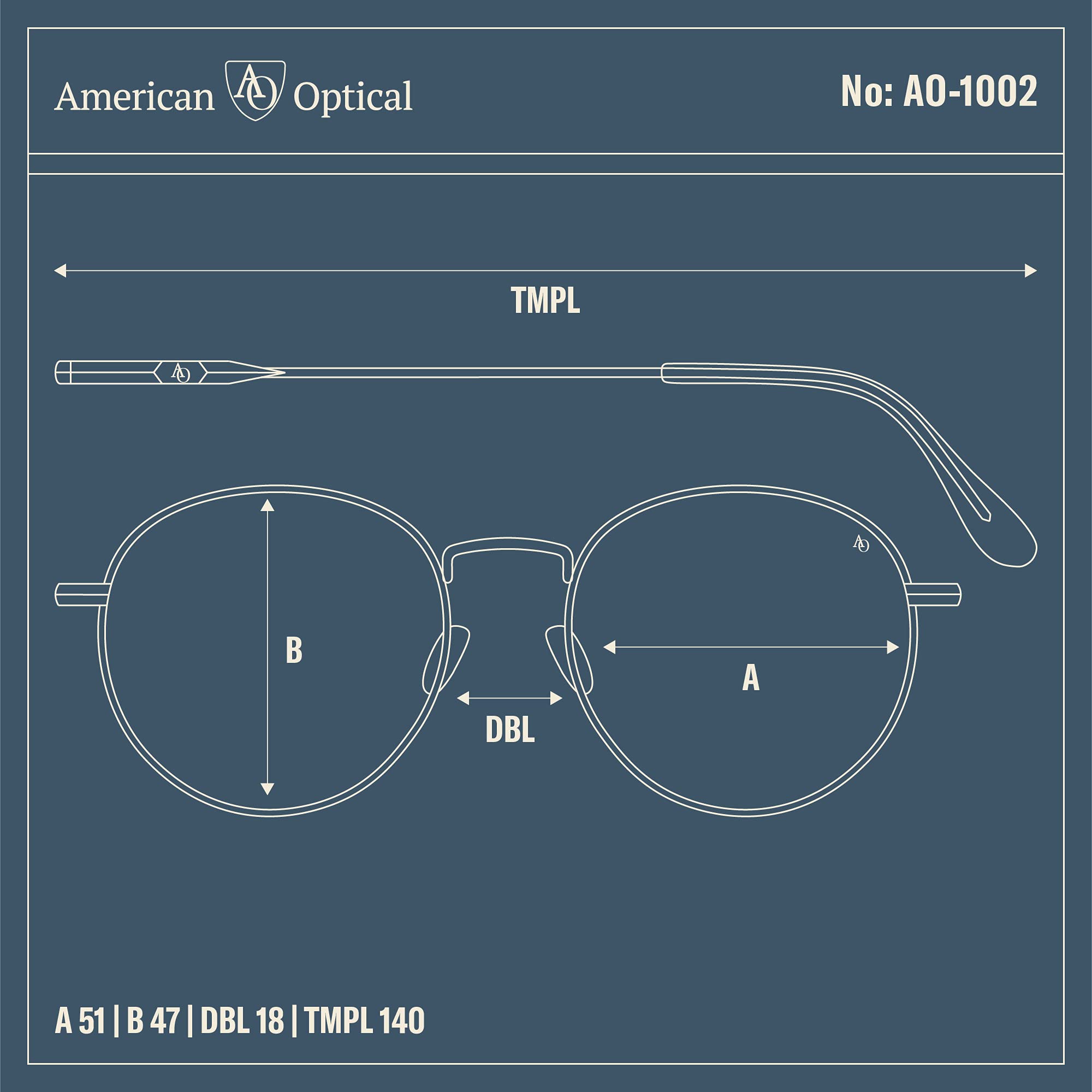 AO-1002 Sunglasses - Gunmetal - True Color Gray AOLite Nylon Lenses - 51-19-145