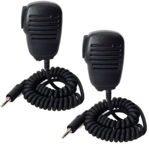 hys walkie talkie handheld speaker mic 3.5mm (s/p 4c thread) jack shoulder microphone for yaesu/vertex vx-6 vx-7 vx-120 vx-127 vx-170 vx-177 ft-270 ft-277 icom ic-4300 ic-4350 handheld 2 way radio