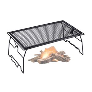 campingmoon campfire grill storage rack camping grill steel foldable stackable t-238