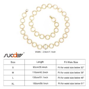 SUOSDEY Alloy Gold Waist Chain Belt for Women Fashion Cute Body Belly Link Belt Chain for Pants Dresses