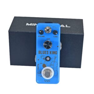 VSN Bluesy Guitar Pedal Blues Style Distortion Effect Pedal Fat&Normal 2 Modes Wide Range Frequency Response for Mini Size True Bypass, LEF-321