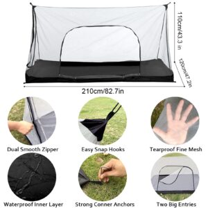 Benvo Trekking Pole Tent Netting Tent Breeze Mesh Inner Tent with Good Ventilation Ultra Light Trekker Backpacking Tent for 2 Person Summer Tent with Waterproof Oxford Floor(210cmx120cmx110cm)