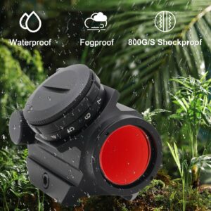 SHOTAC Red Dot Sight ST007,2 MOA dot size, Submersible to 16 feet (5 Meters) IPX8 Waterproof & Shockproof Over 15,000 Rounds of .223