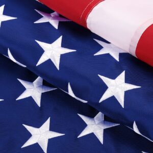 american flag 3x5 ft outdoor heavy duty, premium usa us flag, 100% in usa american flags for outside 3x5 with luxury embroidered stars, brass grommets (premium 3x5 ft american flag)