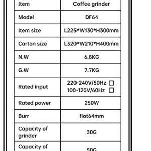 T64 Single Dosing Popular Household Coffee grinder steel 64mm burr Coffee Grinder T64 (white)